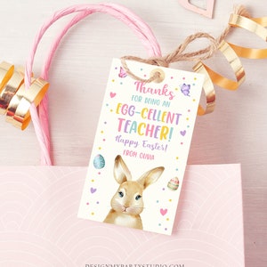 Editable Easter Gift Tags Egg-cellent Teacher Appreciation Classroom ...