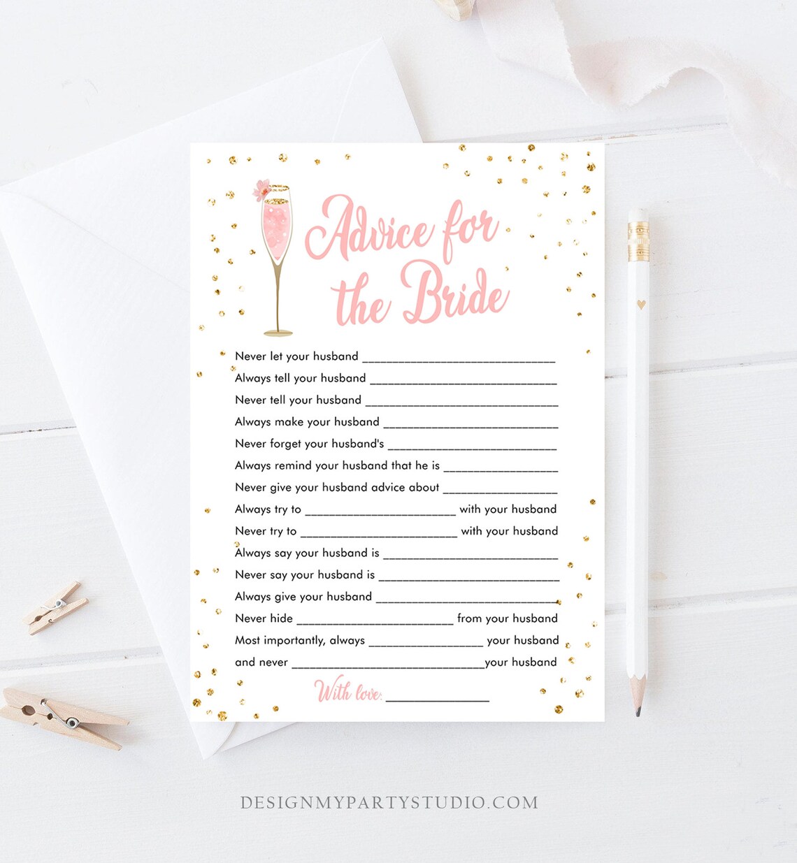 Editable Advice for the Bride to Be Brunch and Bubbly Bridal | Etsy