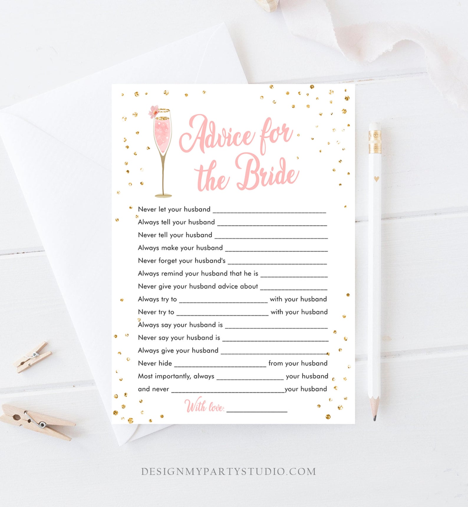 Editable Advice for the Bride to Be Brunch and Bubbly Bridal | Etsy