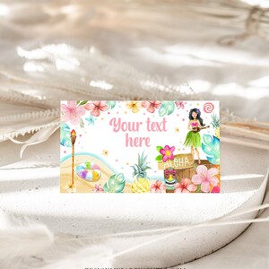 Editable Hawaiian Food Labels Luau Birthday Party Food Card Tent Card ...