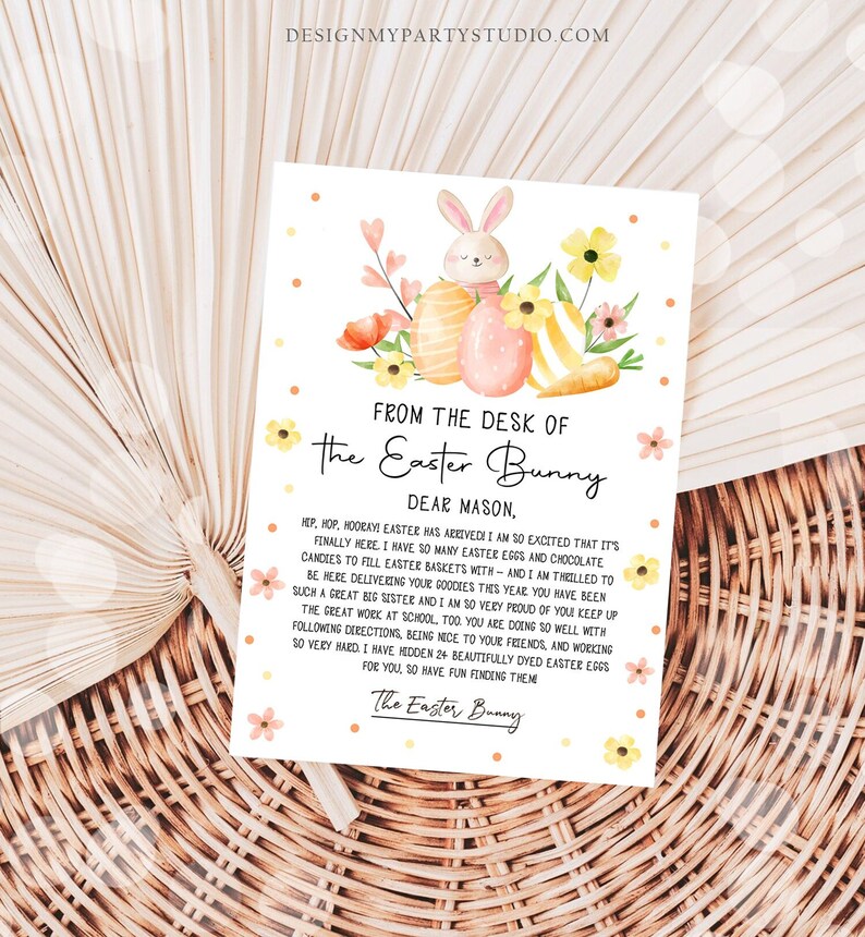 Editable Easter Bunny Letter Return Letter From the Desk of Easter ...