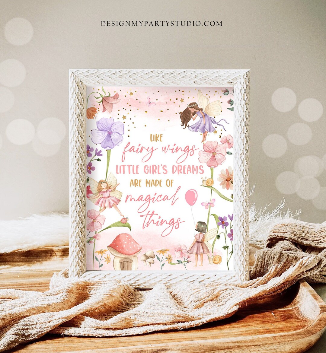 Fairy Birthday Party Sign Nursery Print Fairy Magical Fairy Garden Tea ...