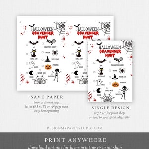 Editable Halloween Scavenger Hunt Halloween Party Game for Kids ...