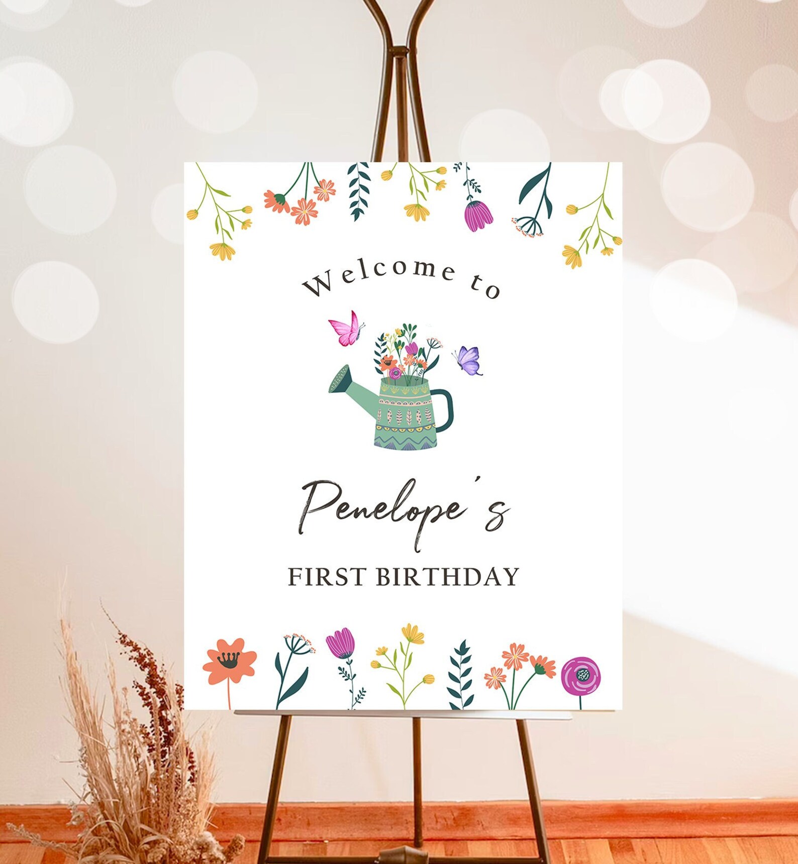 Editable Wildflower Welcome Sign Wildflower Birthday Party - Etsy