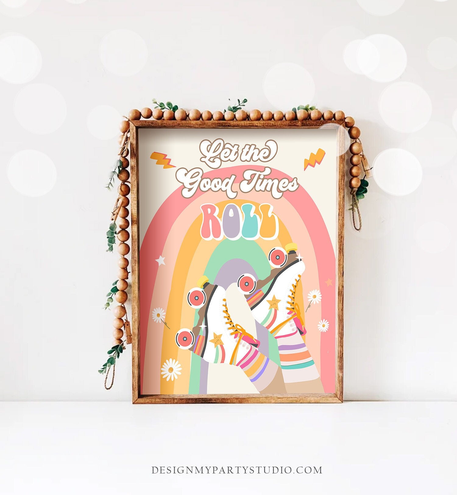Retro Roller Skate Birthday Party Sign Let the Good Times Roll - Etsy