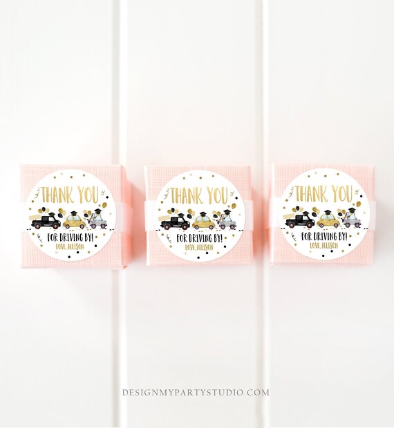 Editable Drive By Favor Tag Drive Through Graduation Parade Thank You ...