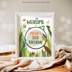 Editable Bug Birthday Welcome Sign Boy Bug Party Outdoor Bug Hunt ...