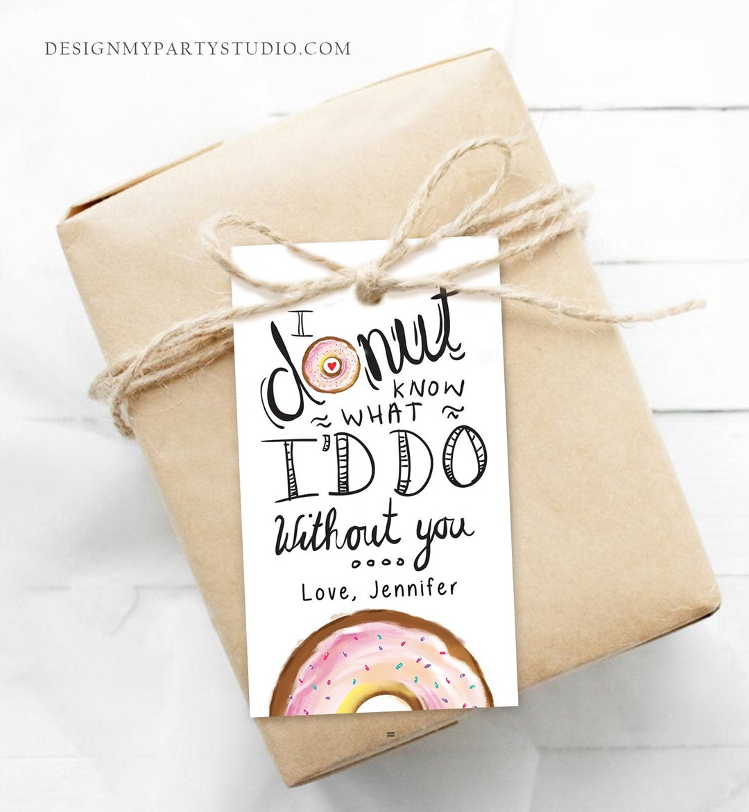 Editable Donut Valentine Tag Valentine's Day Card for Kids - Etsy