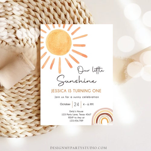 Our Little Sunshine Invitation You Are My Sunshine First - Etsy