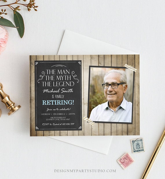 Editable The Man The Myth The Legend Invitation Retirement Invitation ...
