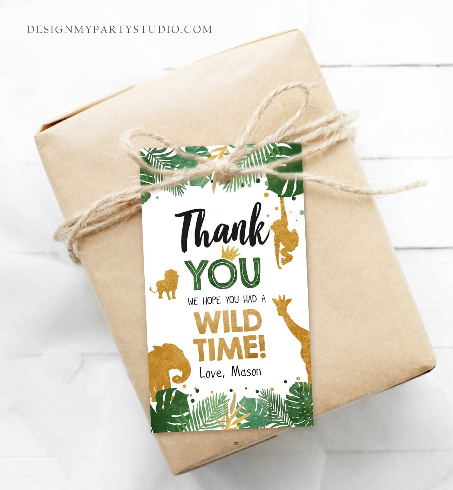 Editable Safari Animals Favor Tags Wild One Thank You Tags - Etsy Canada