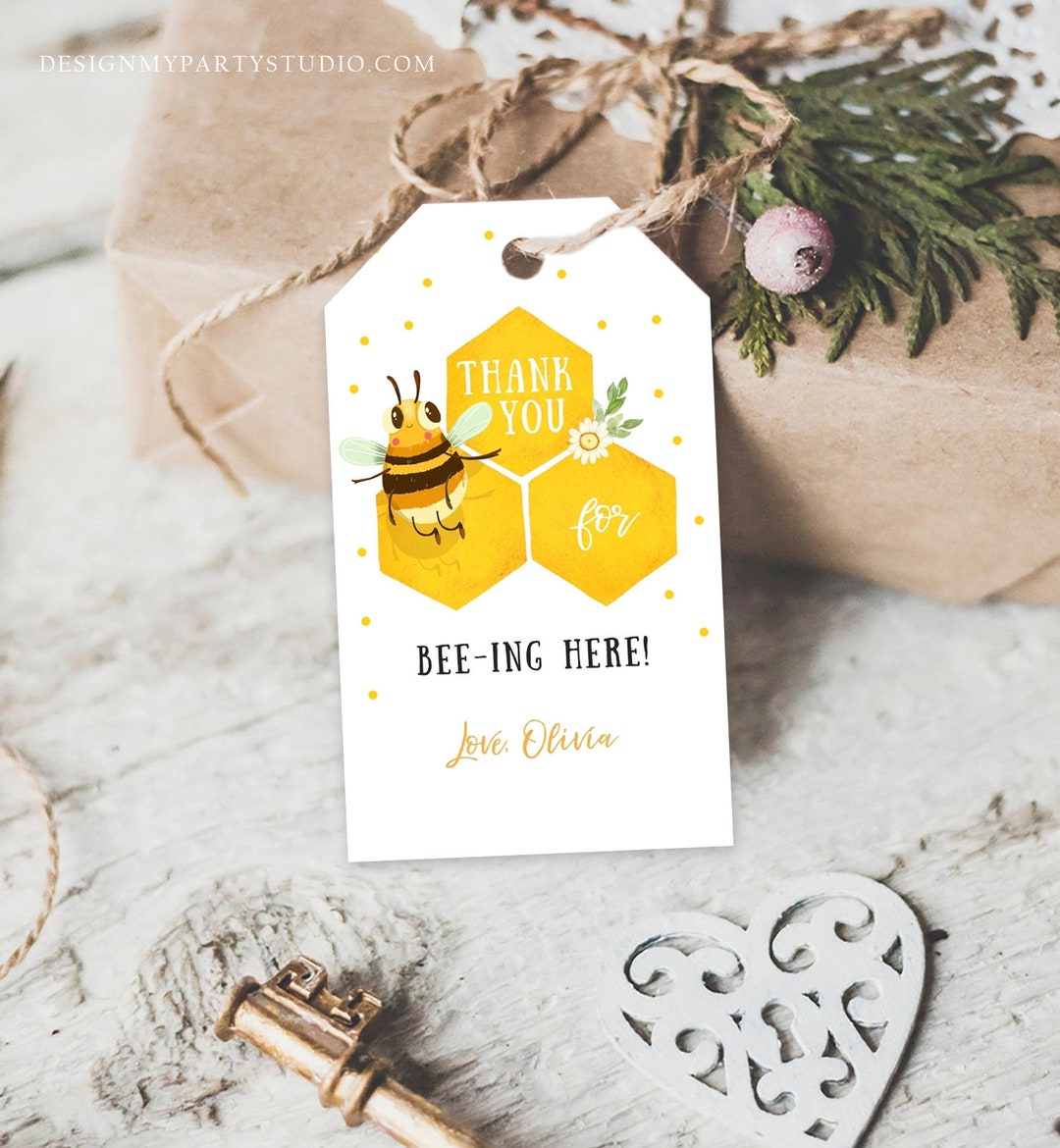 Editable Bee Favor Tags Bee Birthday Bee Baby Shower Thank You Tags ...
