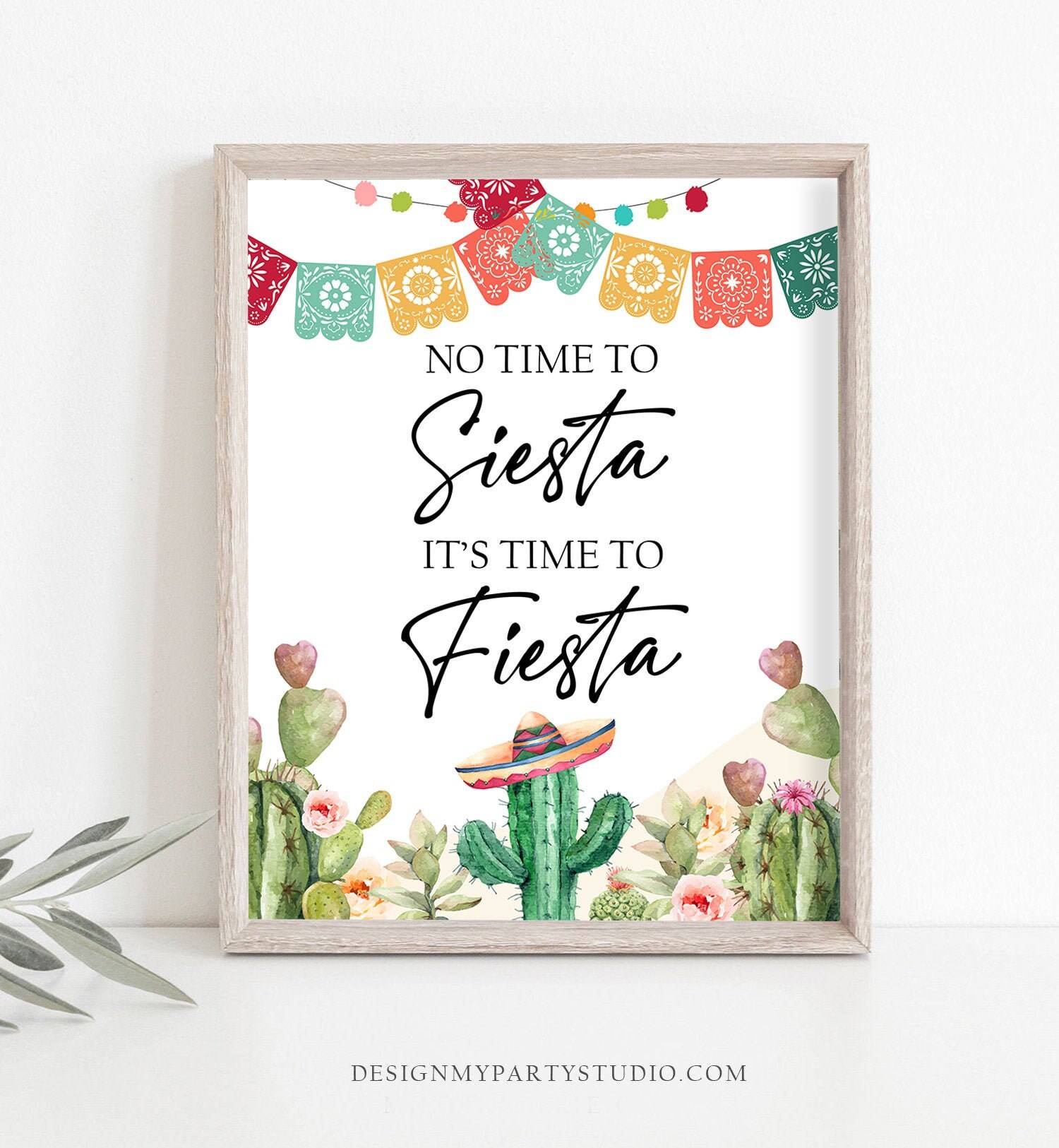 No Time to Siesta It's time to Fiesta Sign Bridal Shower | Etsy