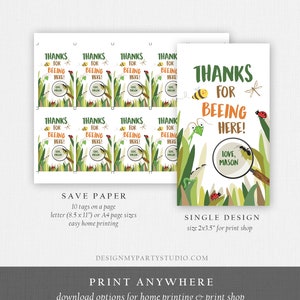 Editable Bug Favor Tags Bug Birthday Bugs Thank You Tags Label Bug ...