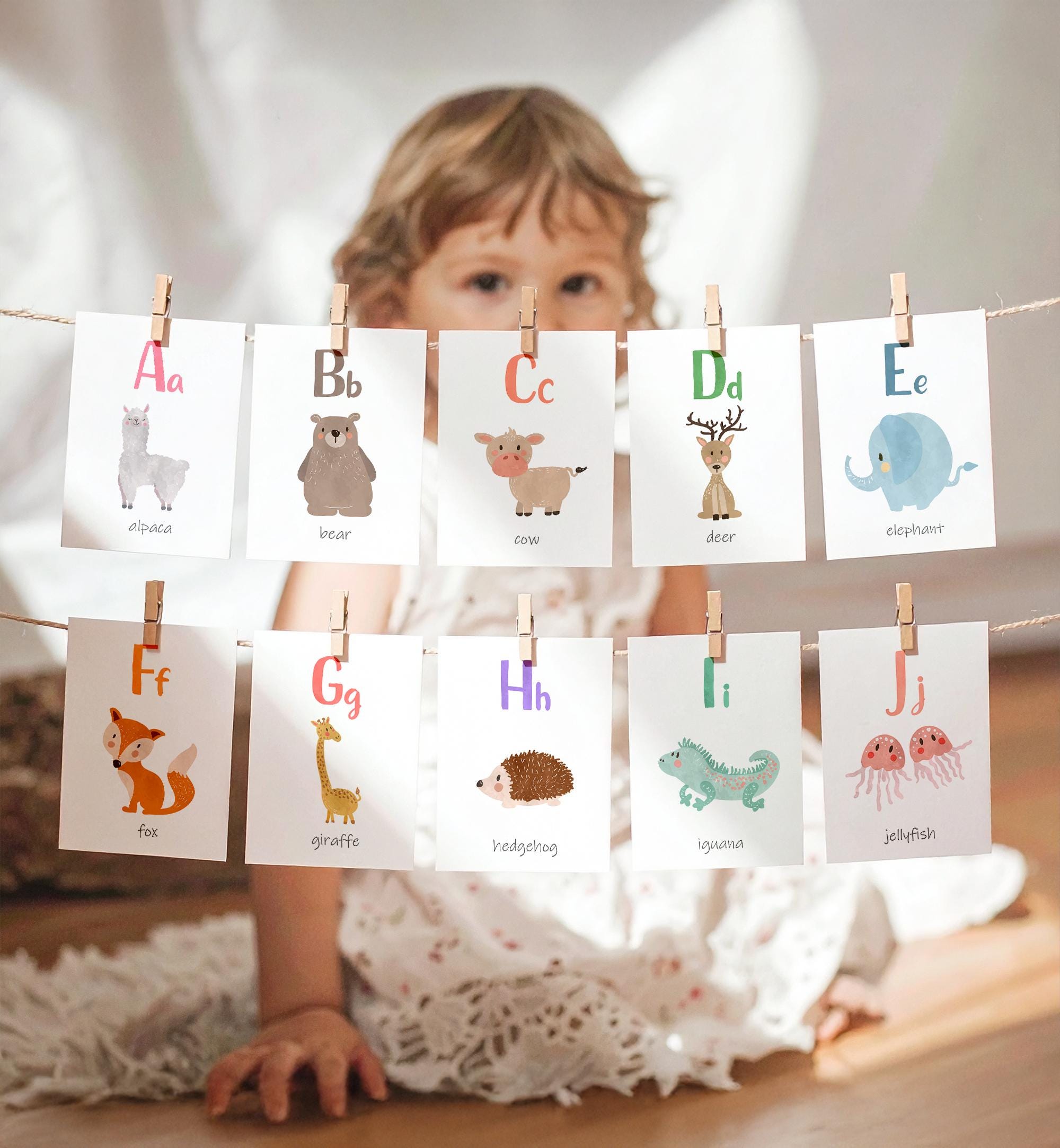 ABC Animals Flash Cards Alphabet Educational Learn Abcs Kids Rainbow ...