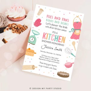Editable Stock the Kitchen Bridal Shower Invitation Cooking Kitchen ...