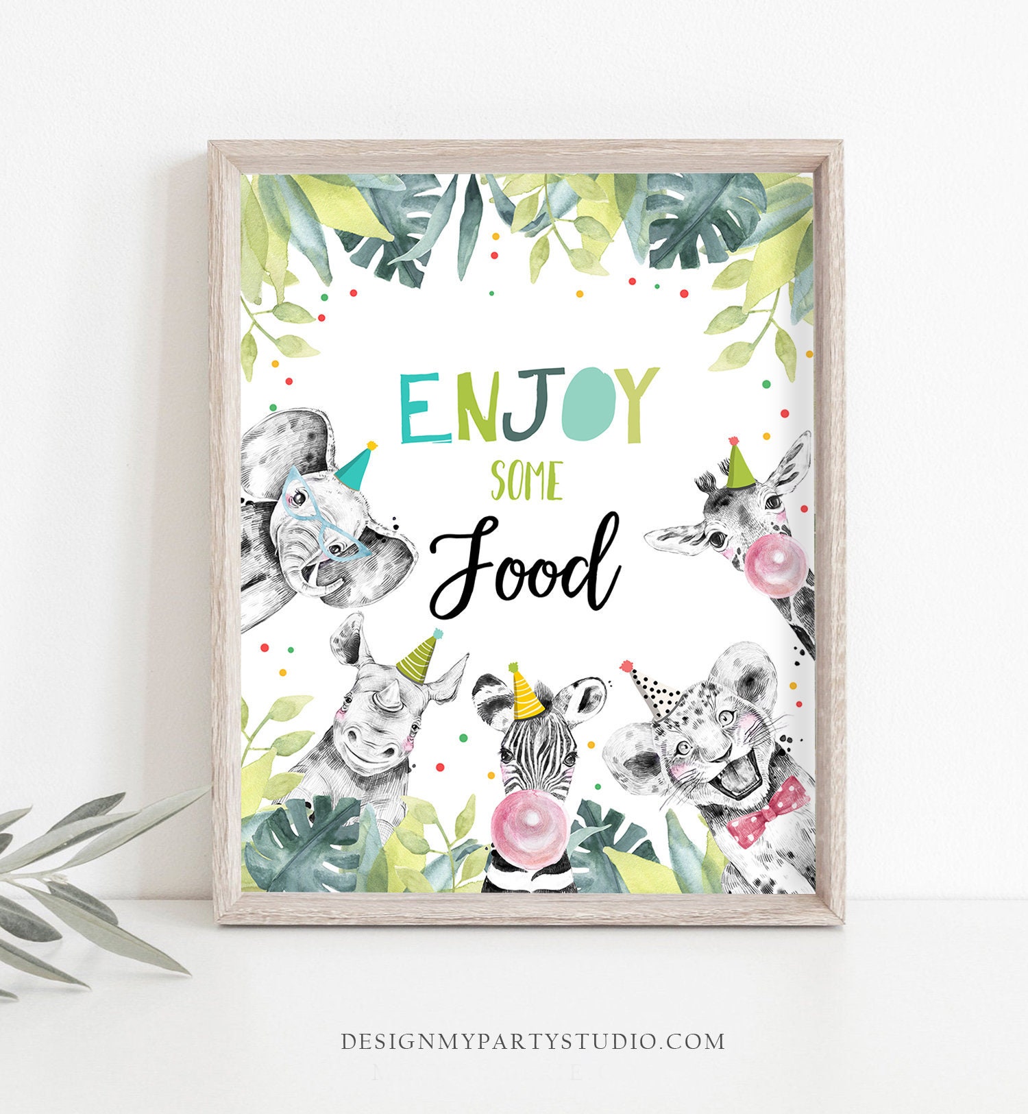 Enjoy Some Food Birthday Sign Party Food Table Bar Snacks Wild | Etsy