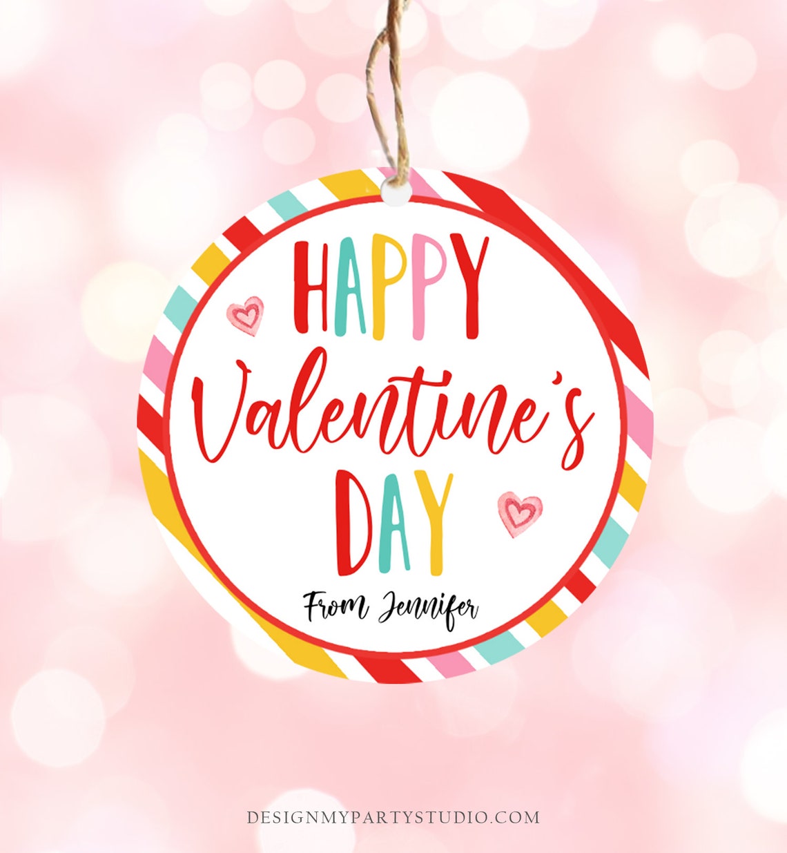 Editable Valentine's Day Cookie Tags Happy Valentine's - Etsy