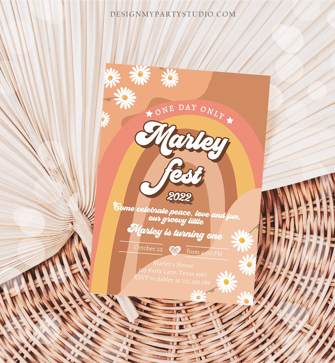 Editable Music Festival Birthday Party Invitation Floral Fest - Etsy