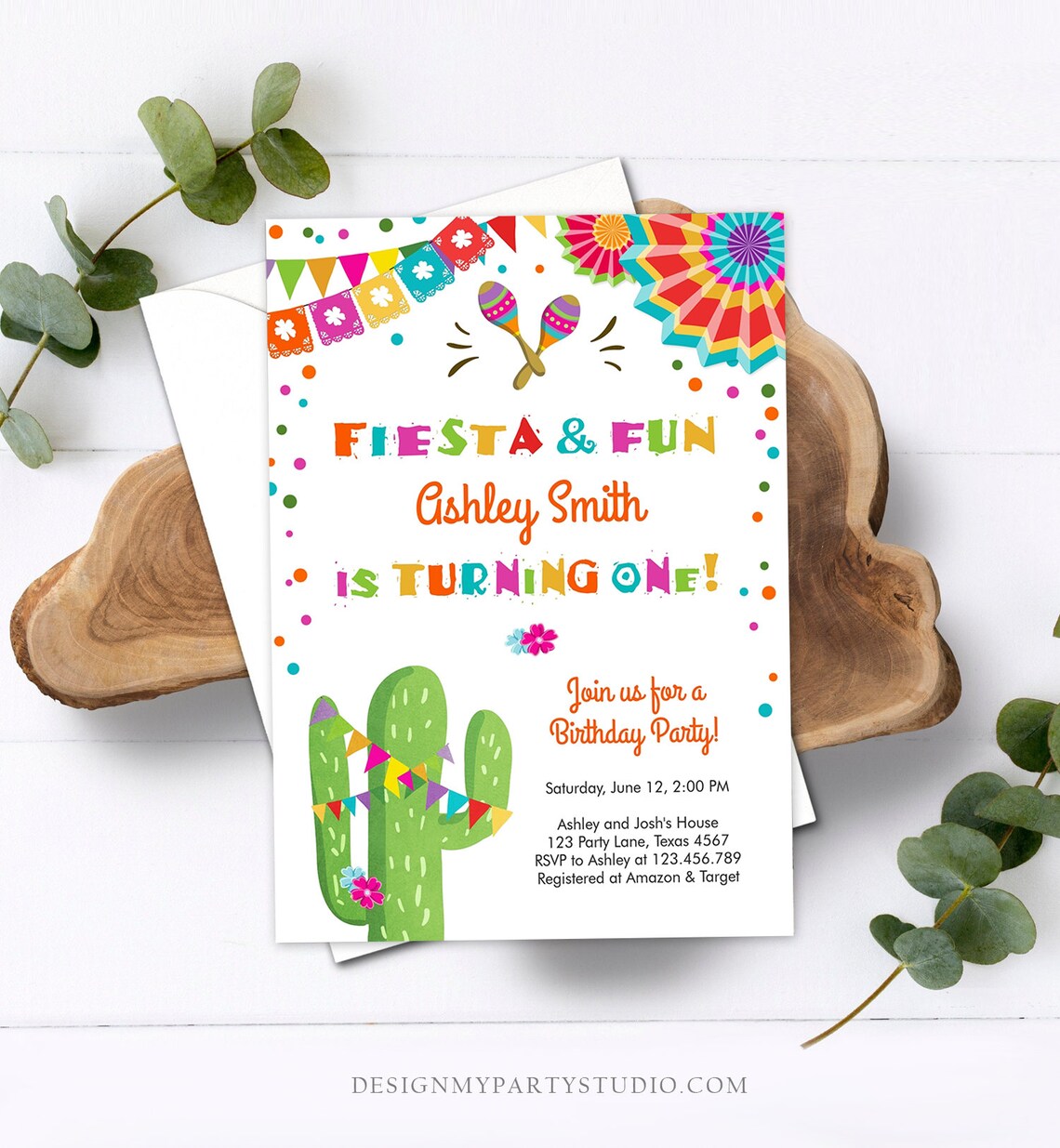 Editable Fiesta and Fun First Birthday Invitation ANY AGE - Etsy