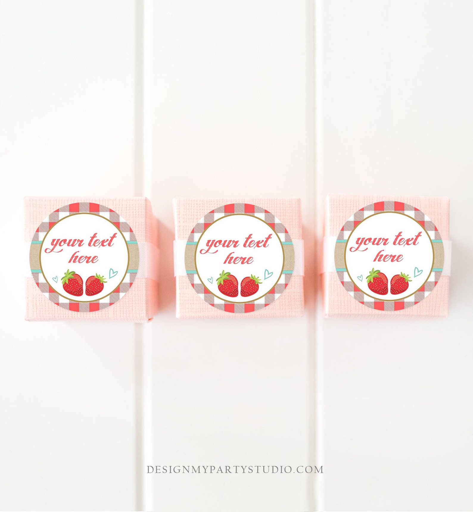 Editable Strawberry Labels Strawberry Birthday Favor Tags - Etsy