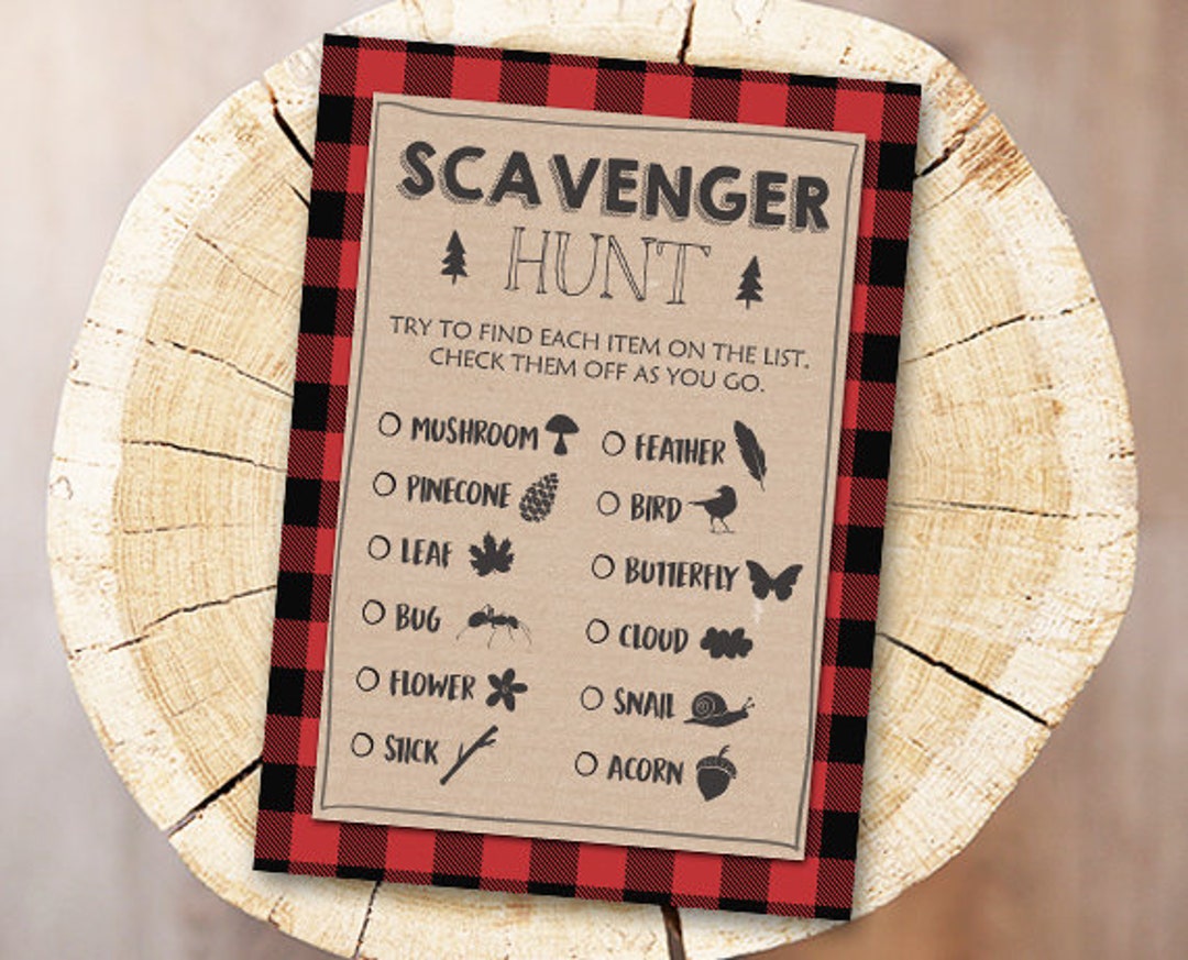 Scavenger Hunt Game Scavenger Hunt Activity Outdoor Birthday Game Red ...