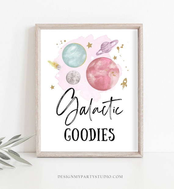 Galactic Goodies Space Party Sign Outer Space Birthday Sign - Etsy