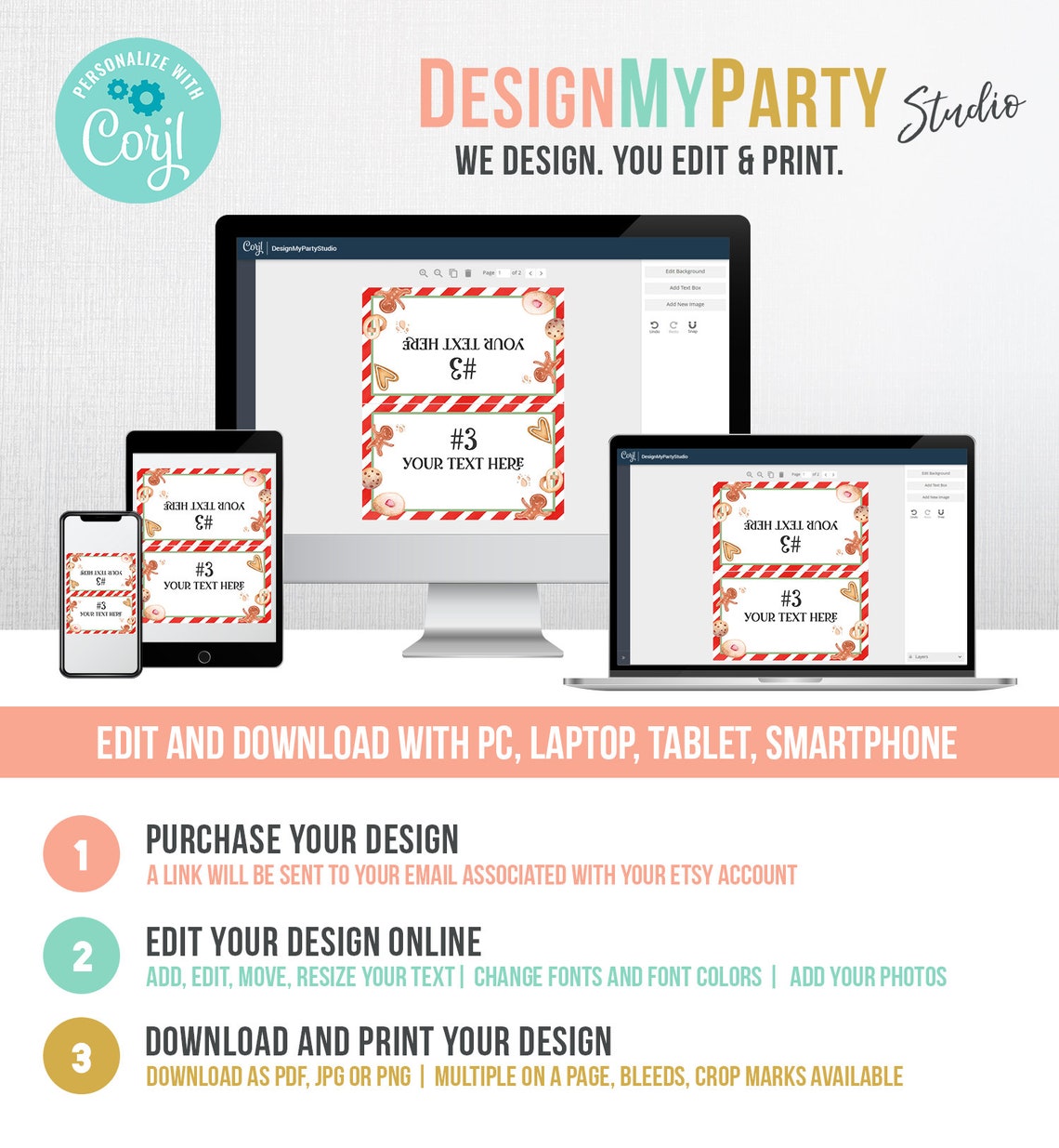 Editable Food Labels Cookie Exchange Labels Cookie Swap Tent - Etsy