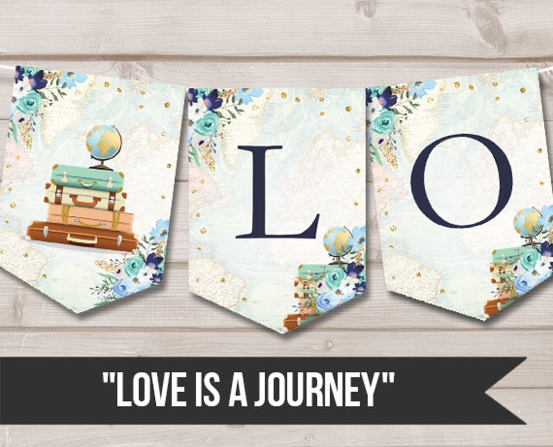 Love is a Journey Banner Traveling Bridal Shower Banner - Etsy