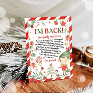 Editable Elf Arrival Letter Return Letter Christmas Elf I'm Back Elf ...