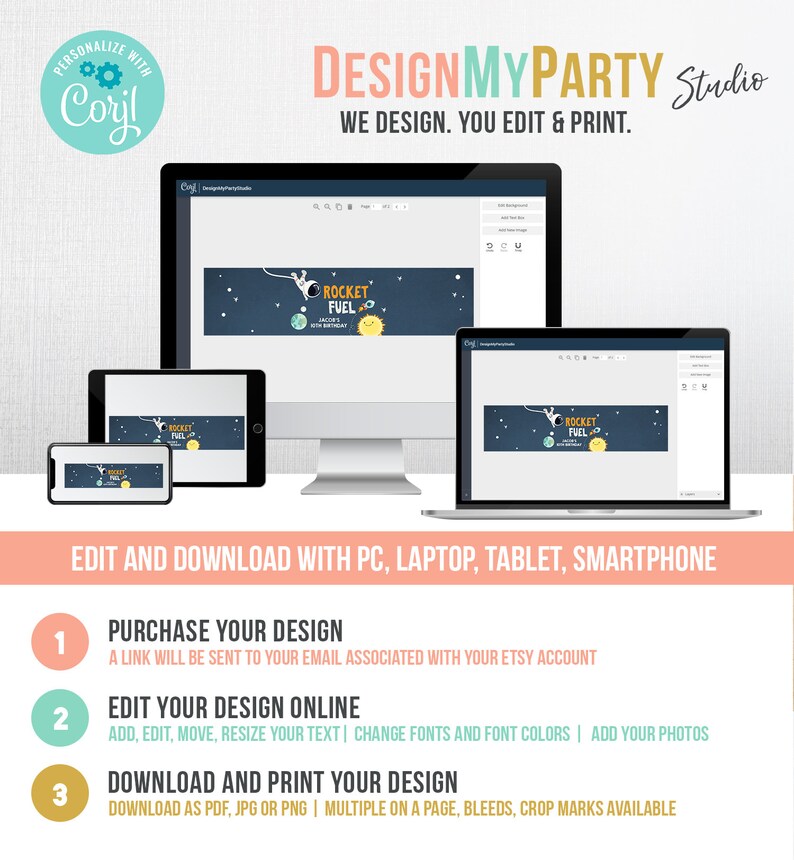 Editable Space Astronaut Water Bottle Label Rocket Fuel Labels - Etsy