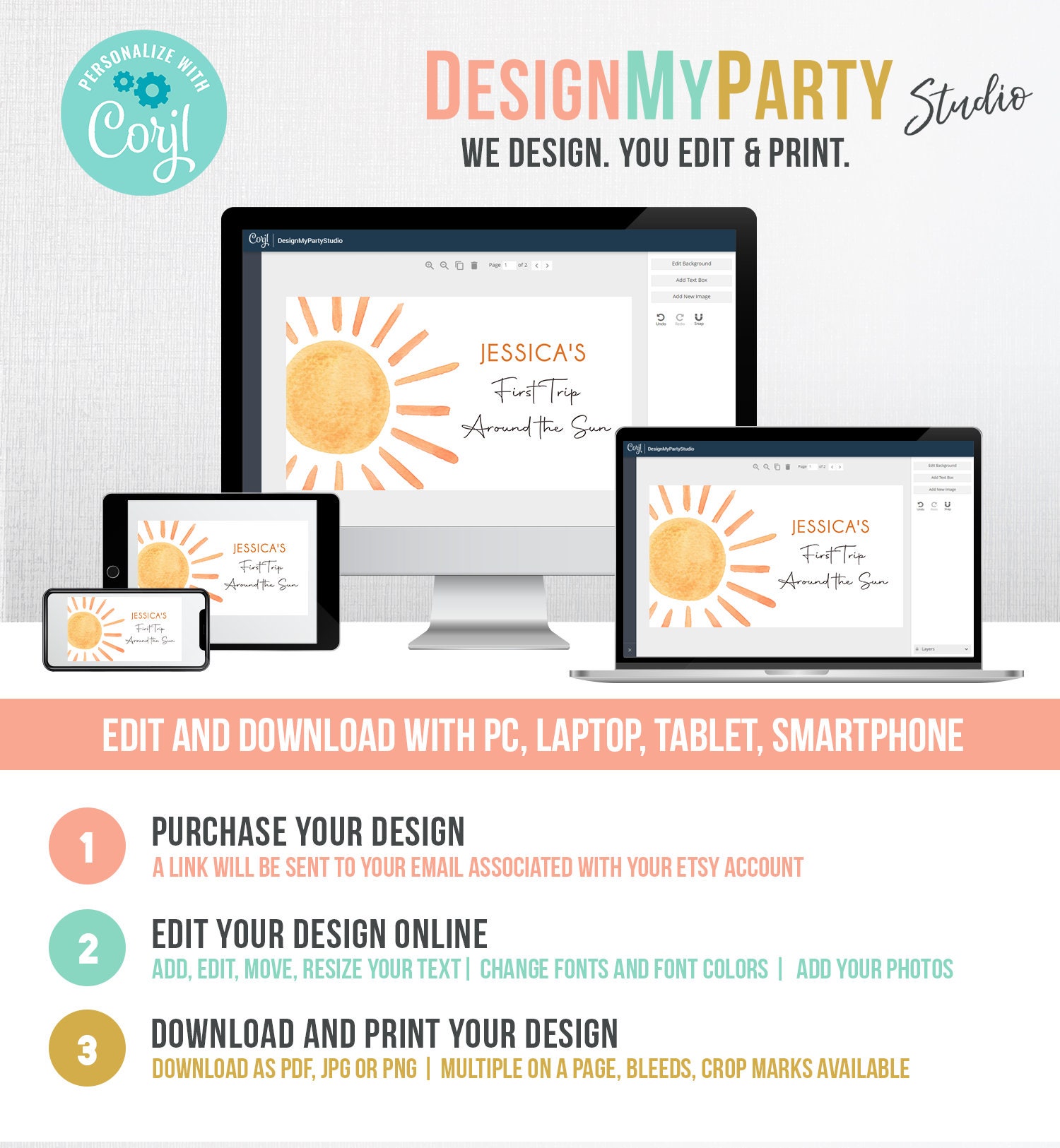 Editable Sun Birthday Party Gable Box Favor Label Boho Sun - Etsy