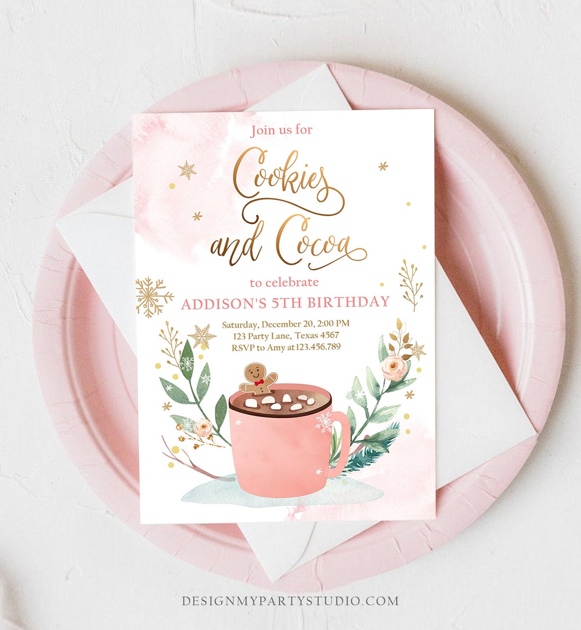 Editable Cookies and Cocoa Invitation Hot Cocoa Party Hot | Etsy