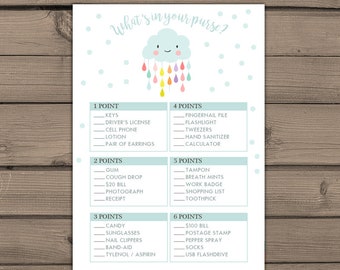 Owl Whats in Your Purse Shower Game Whats in Your Purse Baby - Etsy