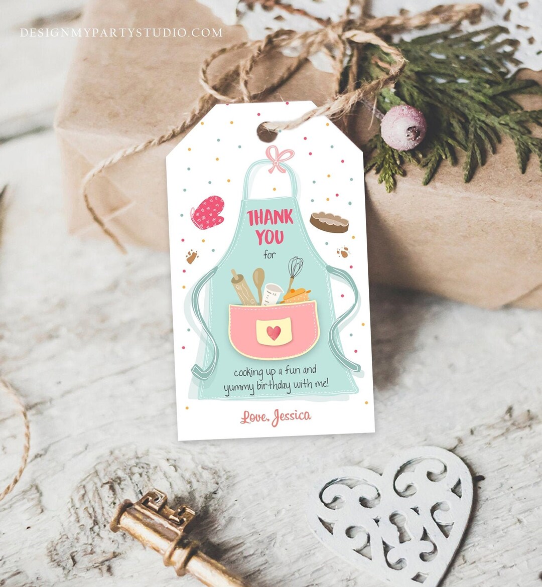 Editable Cooking Favor Tags Tags Baking Birthday Thank You Tags Kids ...