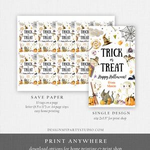 Editable Halloween Favor Tags Boo Gift Tags Costume Party Trick or ...