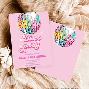 Editable Disco Birthday Party Invitation Disco Party Birthday Adult Let ...