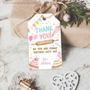 Editable Baking Favor Tags Tags Baking Birthday Thank You Tags Kids ...