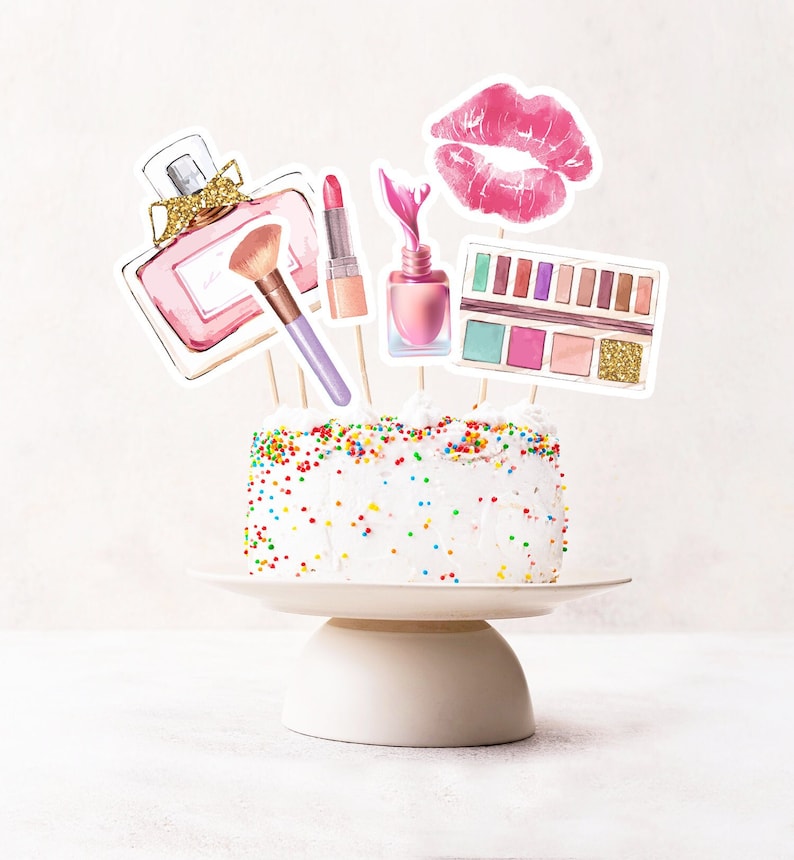 Printable Spa Party Cake Topper Spa Centerpieces Glitz and - Etsy