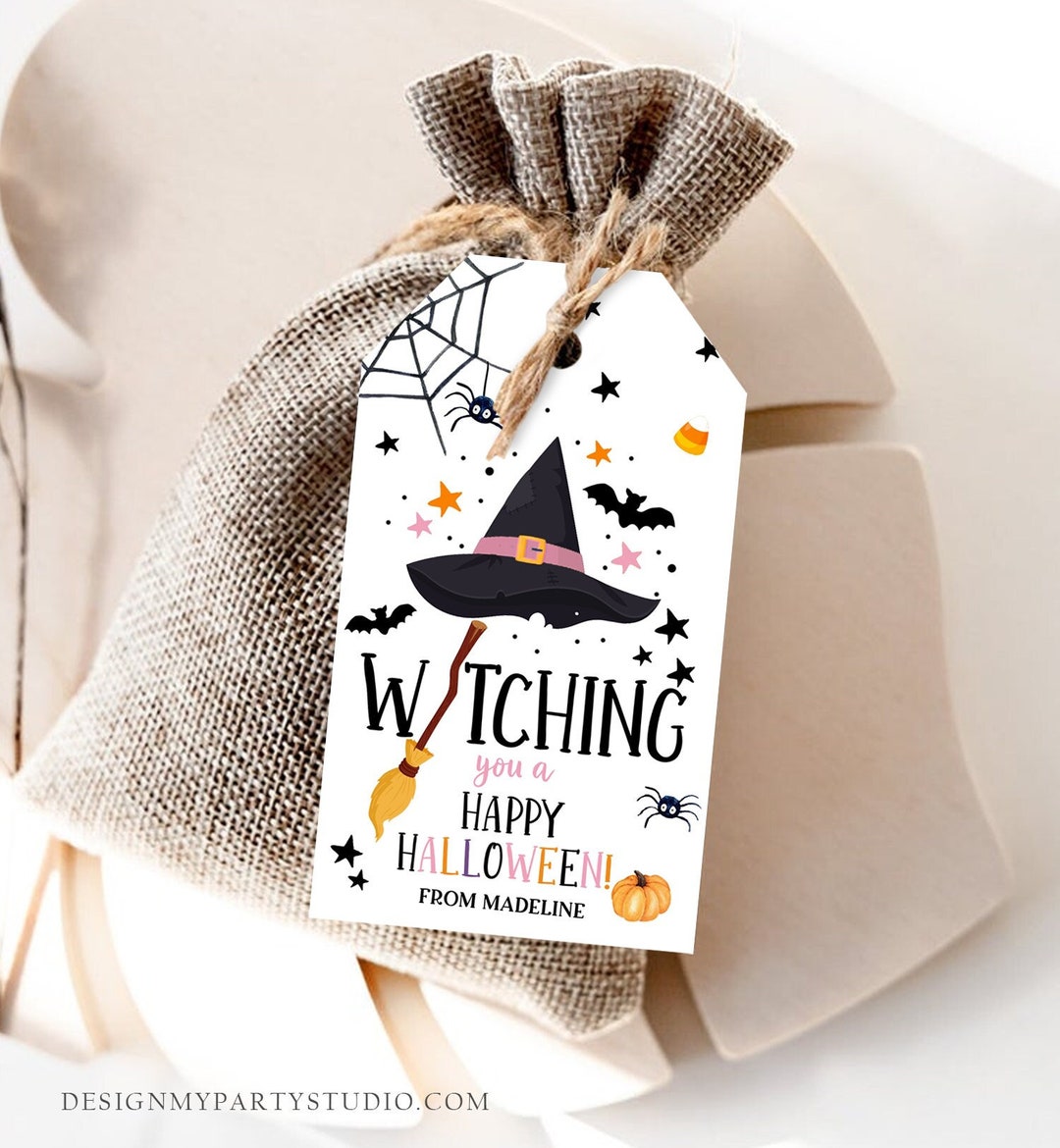 Editable Halloween Favor Tags Witching You a Happy Halloween Trick or ...