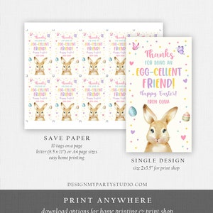 Editable Easter Friend Gift Tags Easter Eggcellent Friend Classroom ...