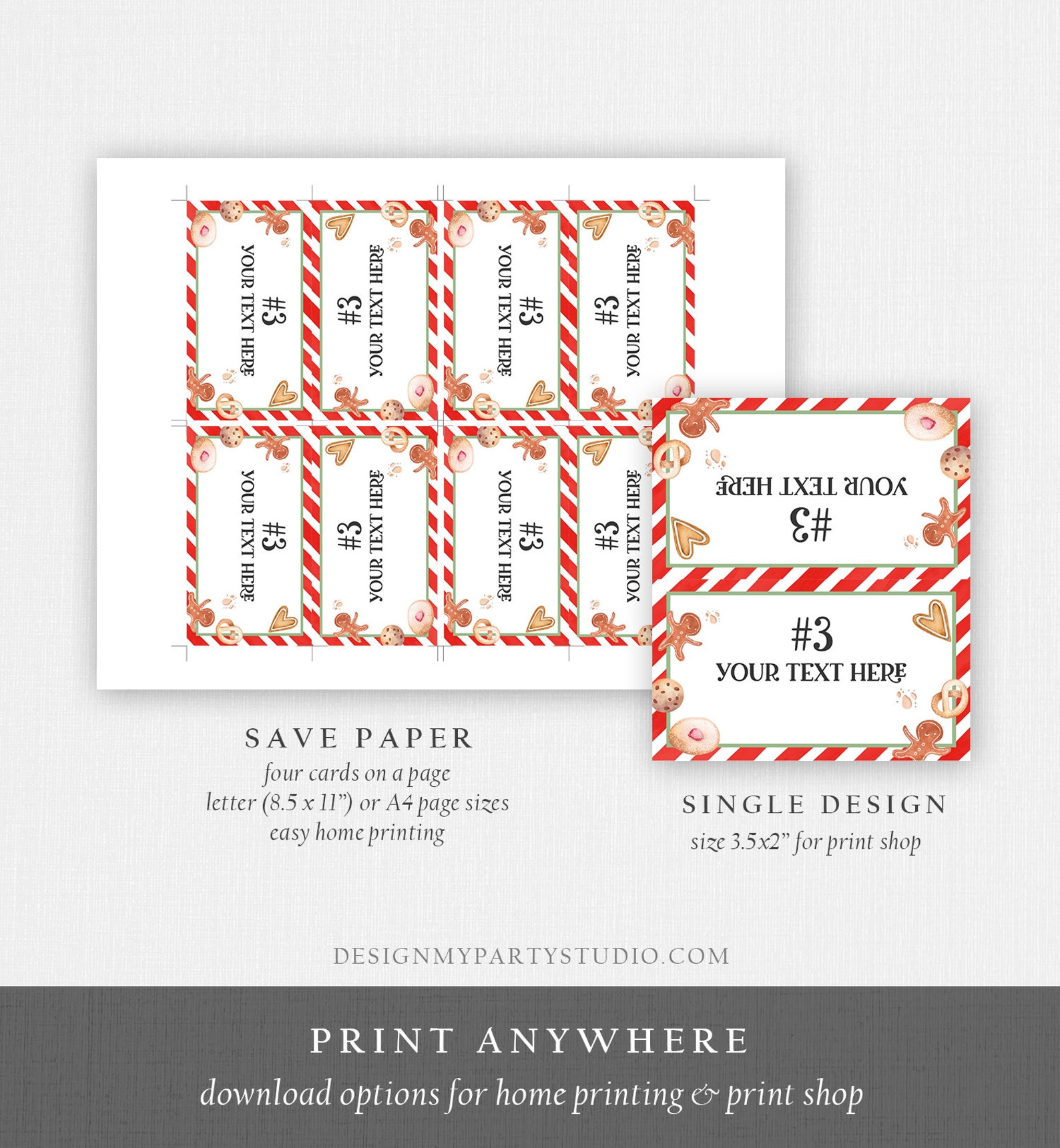 Editable Food Labels Cookie Exchange Labels Cookie Swap Tent - Etsy