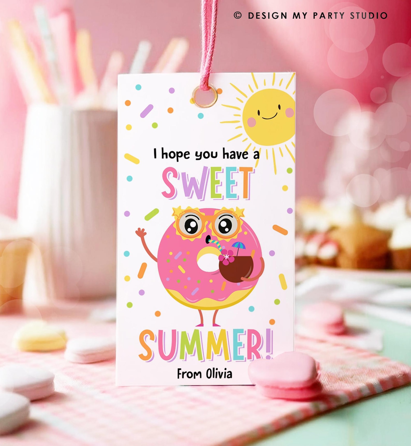 Editable Donut Sweet Summer Teacher Appreciation Tag End of Year Summer ...