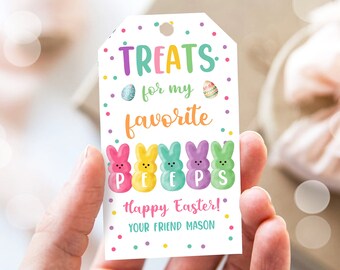 Treats for My Peeps Easter Basket Gift Tags Printable for Kids - Etsy