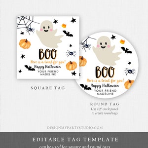 Editable Halloween Favor Tags Boo Gift Tags Costume Party Trick or ...