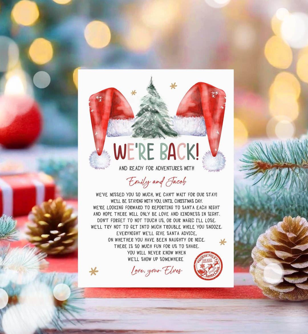 Editable Elf Arrival Letter Return Letter Christmas Elf We're Back Elf ...