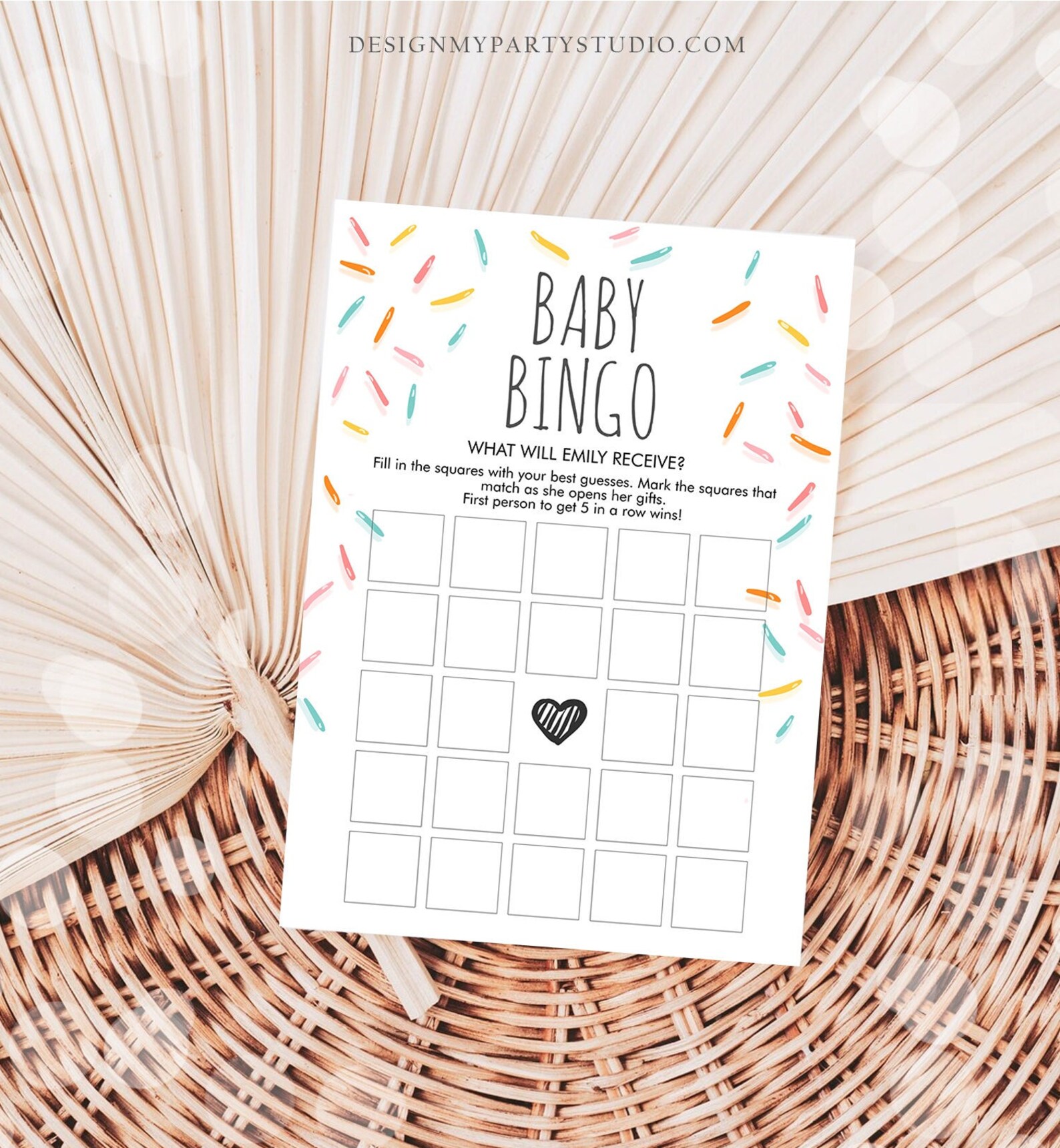 Editable Baby Bingo Game Baby Sprinkle Shower Game Baby Coed Sprinkles ...