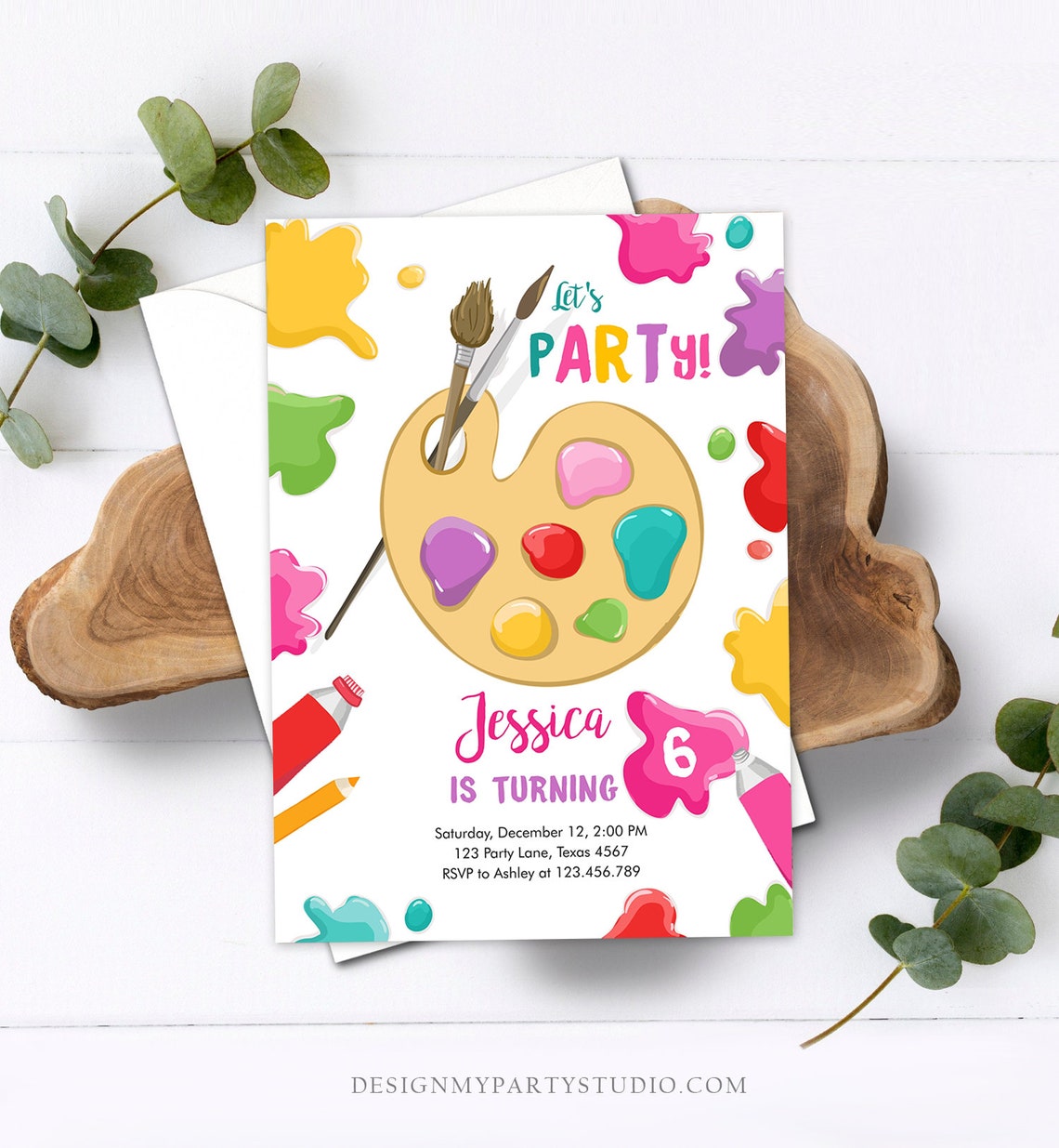 Editable Painting Party Invitation Art Party Birthday Invite - Etsy