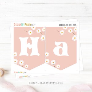 Happy Birthday Banner Daisy Birthday Banner Girl Daisy First Birthday ...