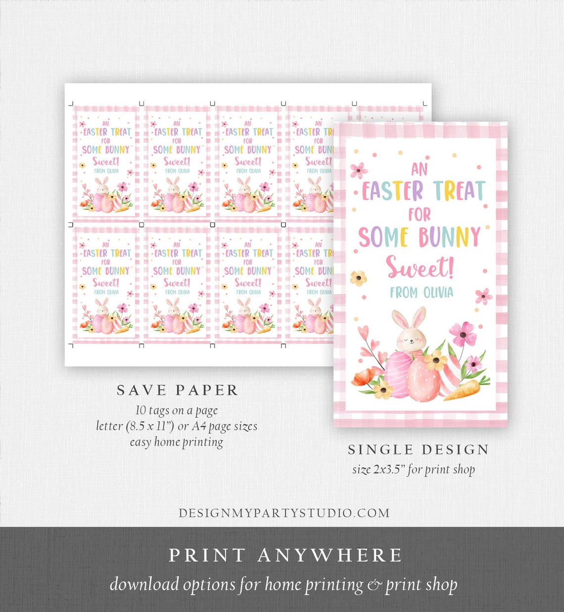 Editable Easter Gift Tags Easter Treat Some Bunny Sweet Classroom ...